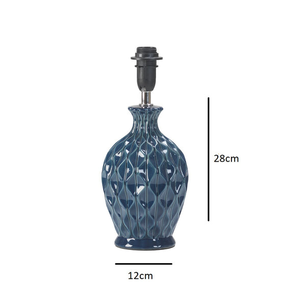 Navy Blue Vintage Ceramic Table Desk Lamp Base 28cm – Discount Home ...