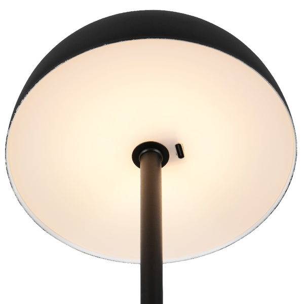 LED Black Dome Shape USB Rechargeable Touch Table Lamp 21cm – Discount ...