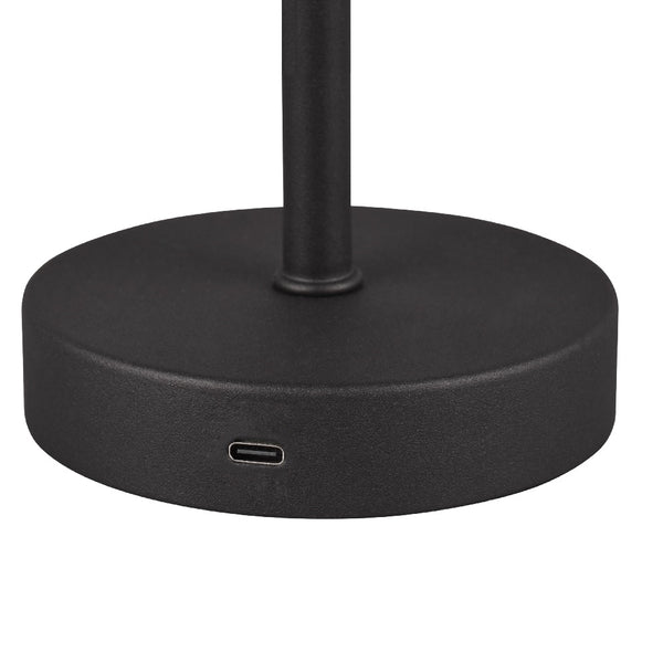 LED Matt Black Stem USB Rechargeable Touch Table Lamp 30cm – Discount ...