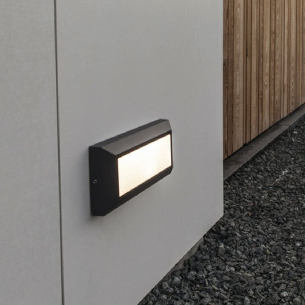 Britalia LED Matt Black Outdoor Rectangular Surface Mount Brick Light ...