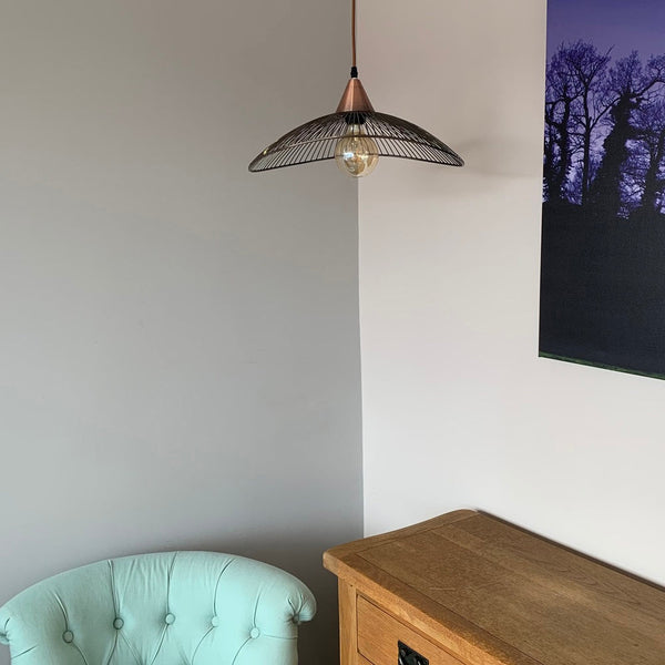 Britalia BR6178/1 S CU Copper Vintage Wired Dome Pendant Ceiling Light ...