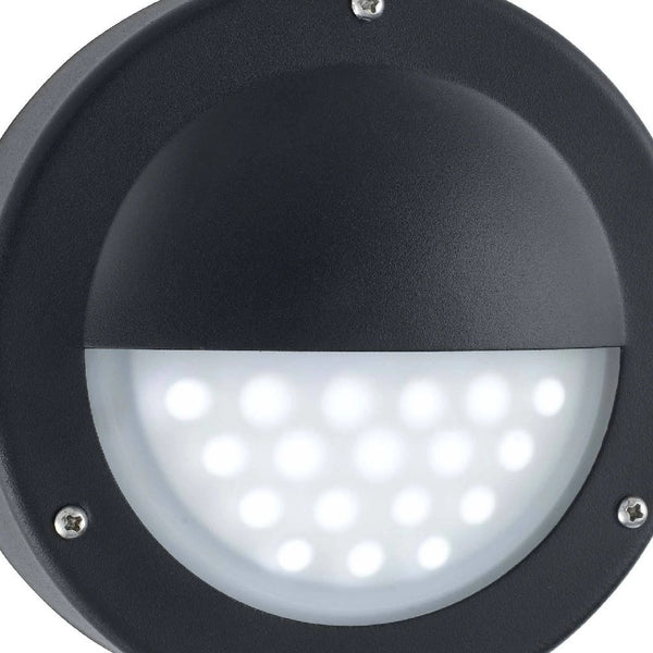 LED Black Outdoor Modern Round Bulkhead Wall Light IP44 – Discount Home ...