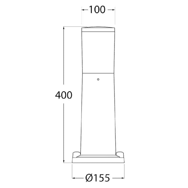 LED Black Outdoor Modern Round CCT Post Light 40cm Coastal IP55 ...