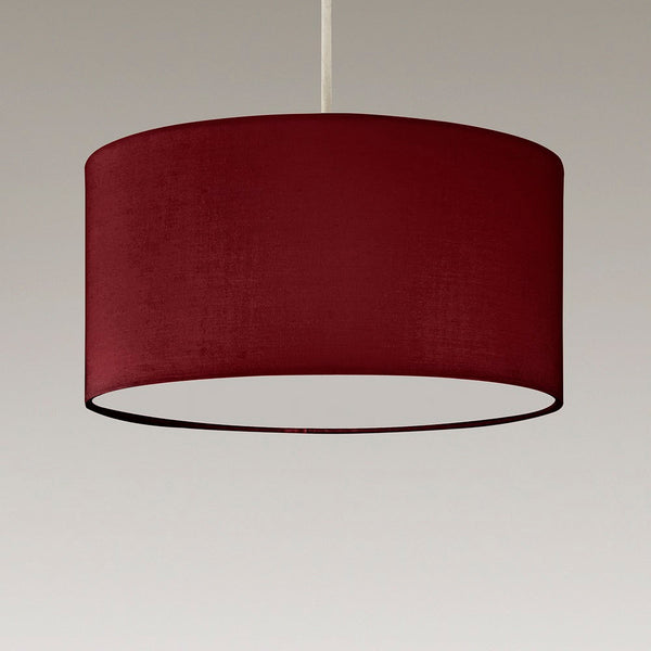 Britalia Red Cotton Modern Easy Fit Round Drum Pendant Shade with Diff ...