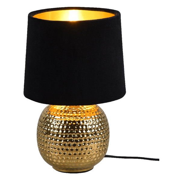 Britalia Gold Ceramic Hammered Table Lamp Black Velvet Shade – Discount ...