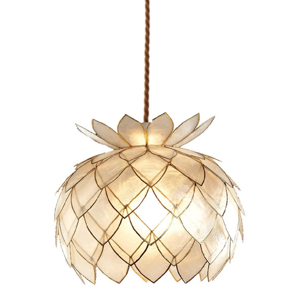 Gold & Champagne Capiz Shell Vintage Easy Fit Artichoke Pendant Shade ...