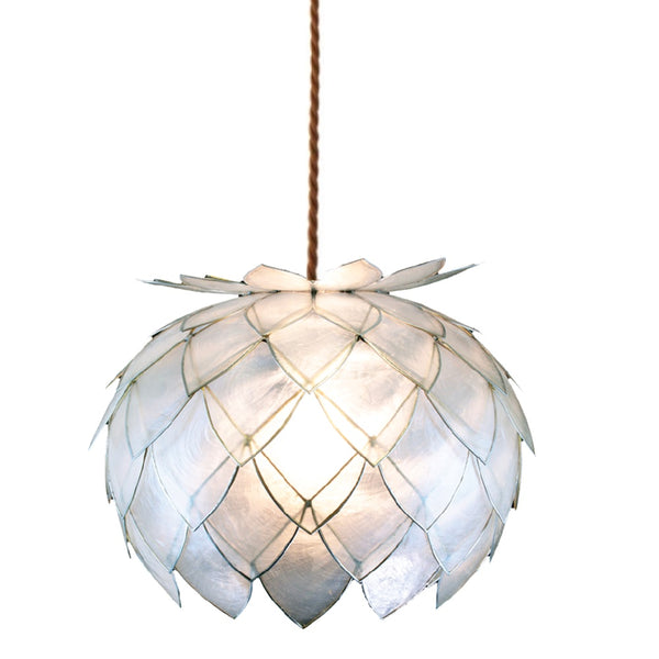 Britalia 660007 Silver & White Capiz Shell Artichoke Light Shade 25cm ...